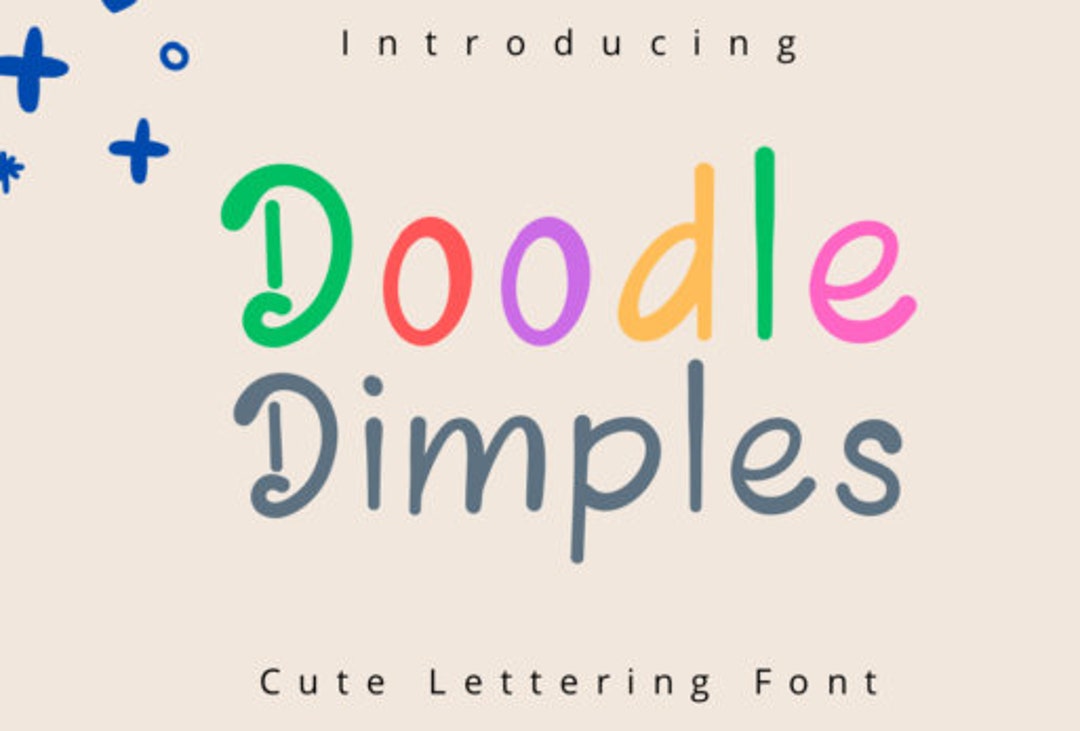 Doodle Dimples Font, Cute Font, Vintage Font, Retro Font, Calligraphy ...