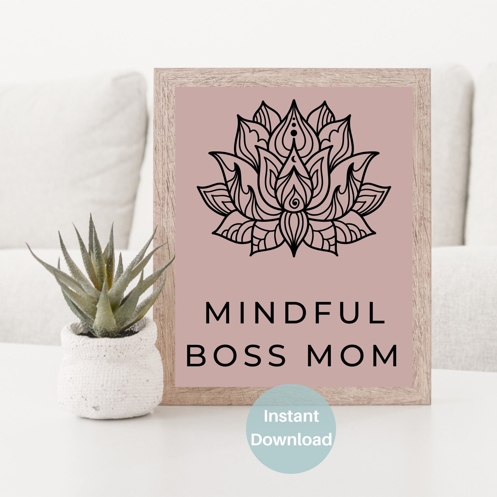 Printable Red and Black Lotus Flower Mandala Wall Art Mindful Boss Mom ...