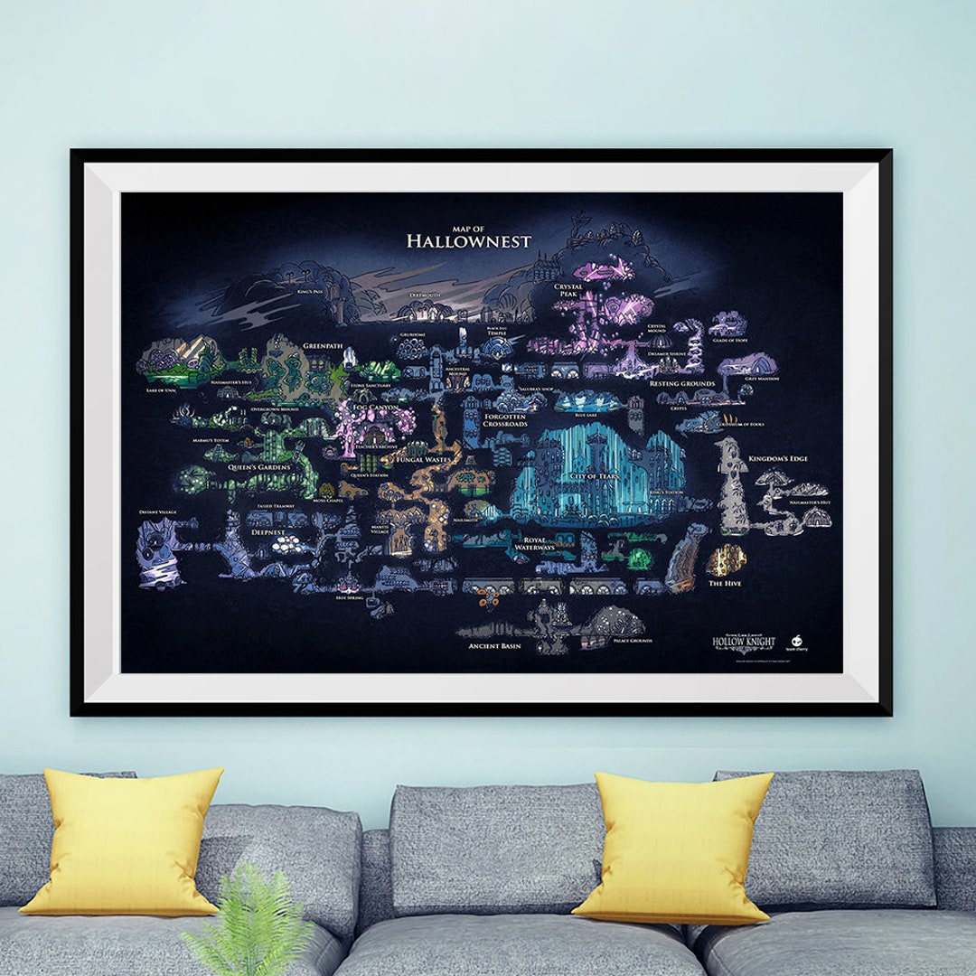 Hollow Knight Map of Hallownest Poster Unique Home Decor High Quality ...