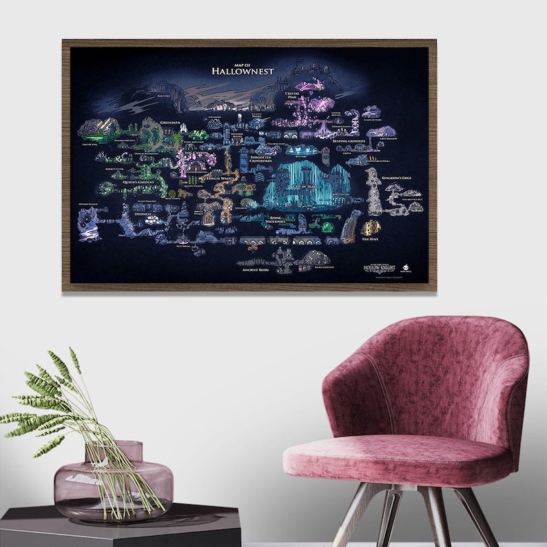 Hollow Knight Map of Hallownest Poster Unique Home Decor High Quality ...