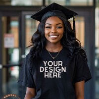 Graduation Cap Topper Mockup, Black Graduation Cap Mock Up, Graduation ...