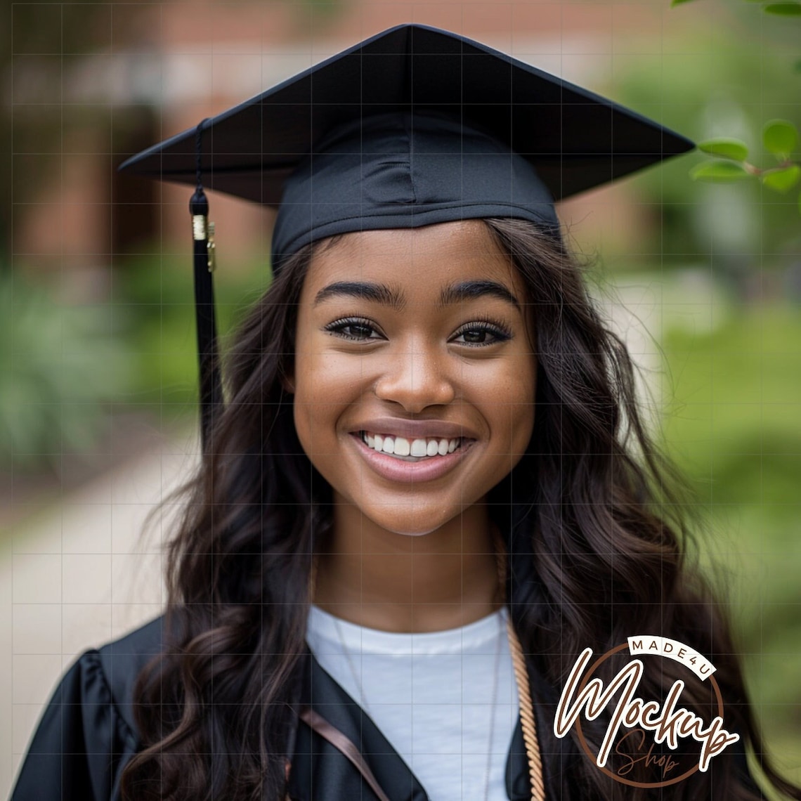 Senior Mockup Female Grad Model Mockup African American Model PNG File ...
