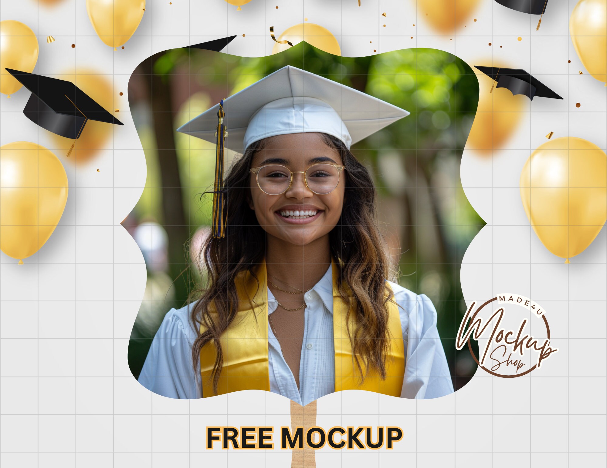 Senior Mockup Female Grad Model Mockup African American Model PNG File ...