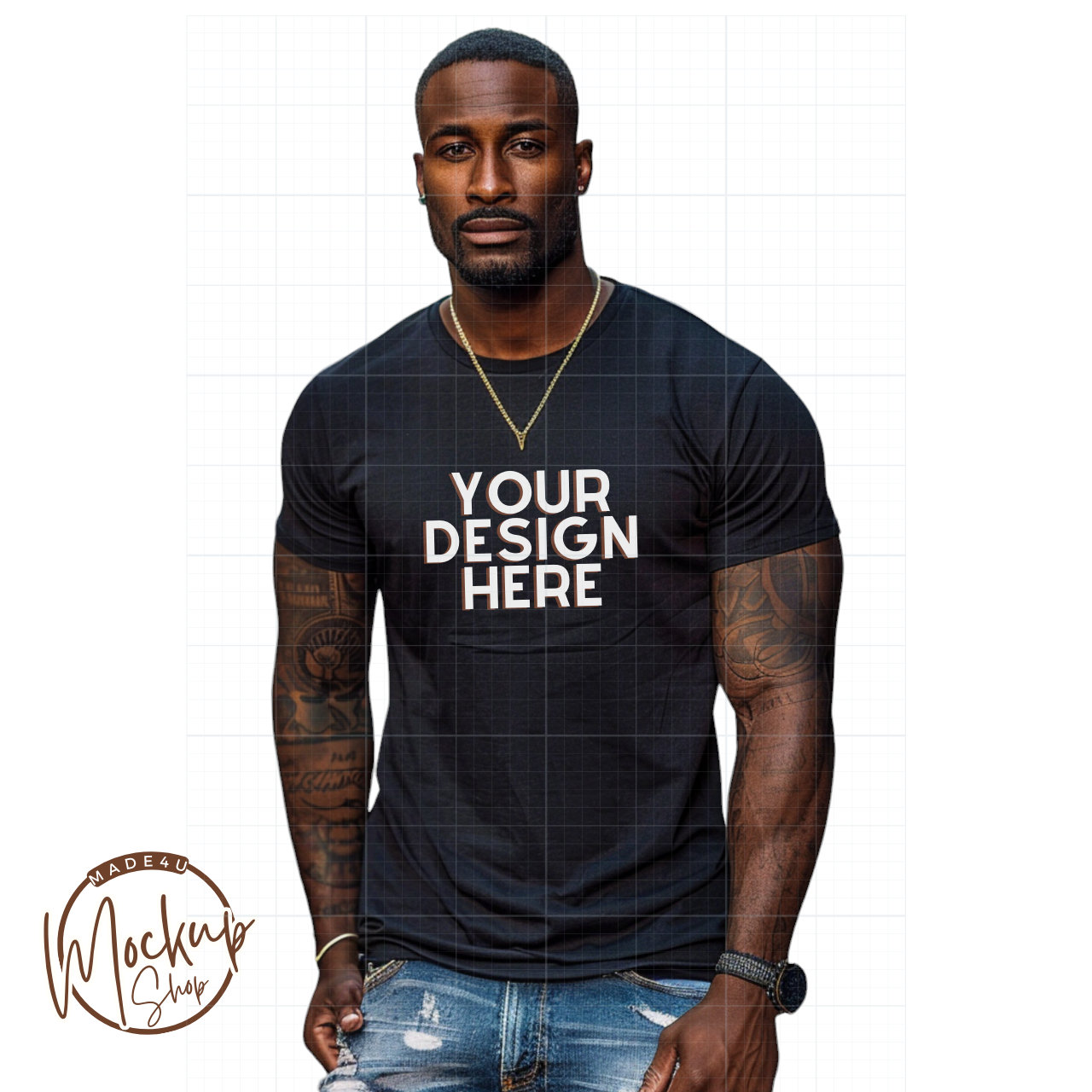 Black Model Mockup Bundle T-shirt Mockup Black T-shirt, African ...