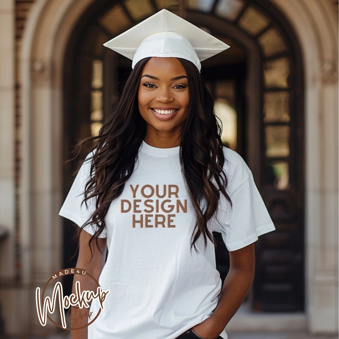Grad Shirt Mockup Senior Mockup Female Grad Model Mockup African ...