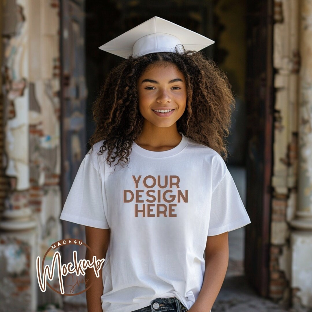 Grad Shirt Mockup Senior Mockup Female Grad Model Mockup African ...