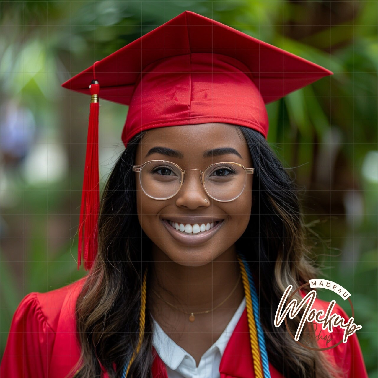 Senior Mockup Female Grad Model Mockup African American Model PNG File ...