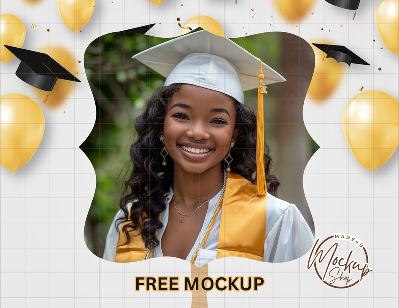Senior Mockup Female Grad Model Mockup African American Model PNG File ...