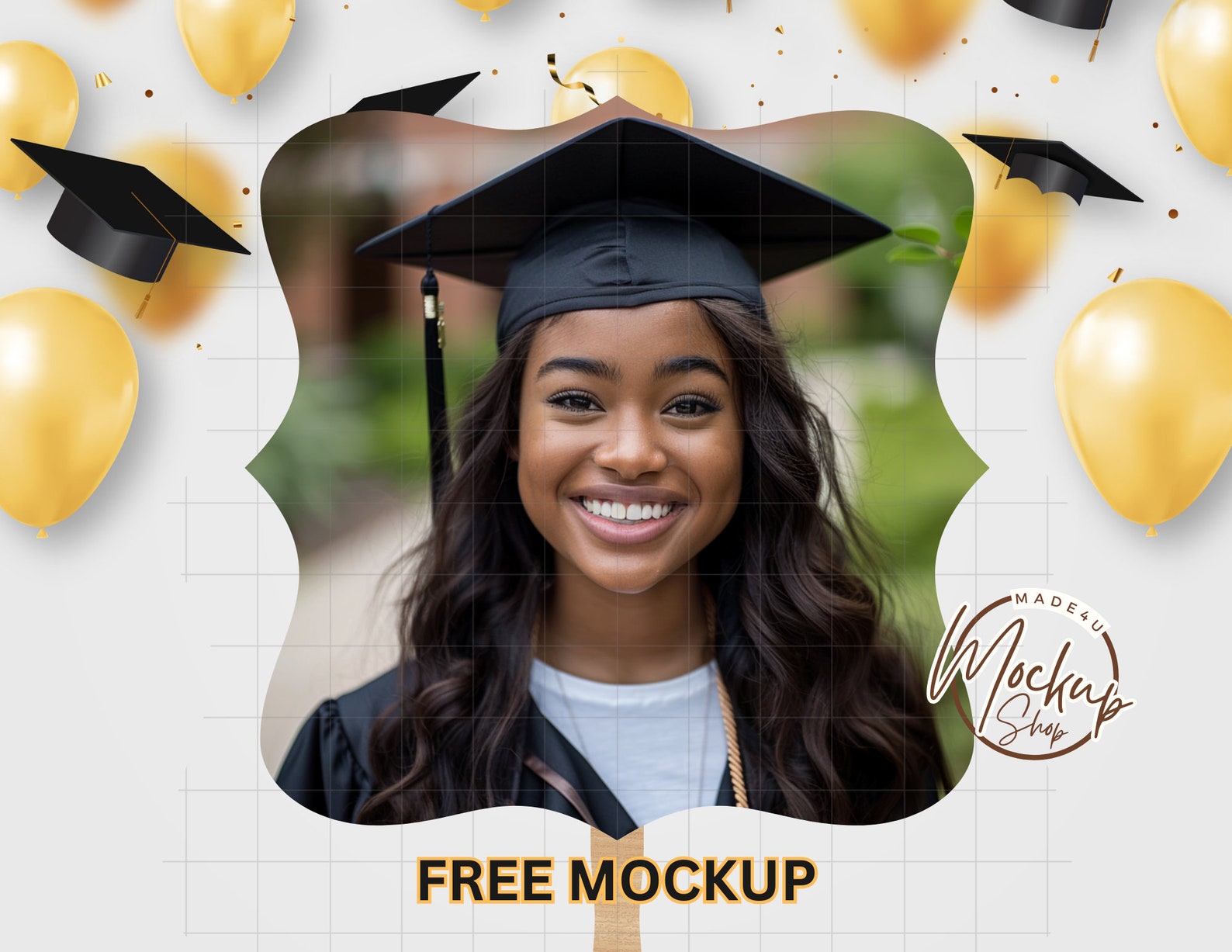 Senior Mockup Female Grad Model Mockup African American Model PNG File ...