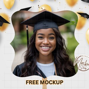 Senior Mockup Female Grad Model Mockup African American Model PNG File ...