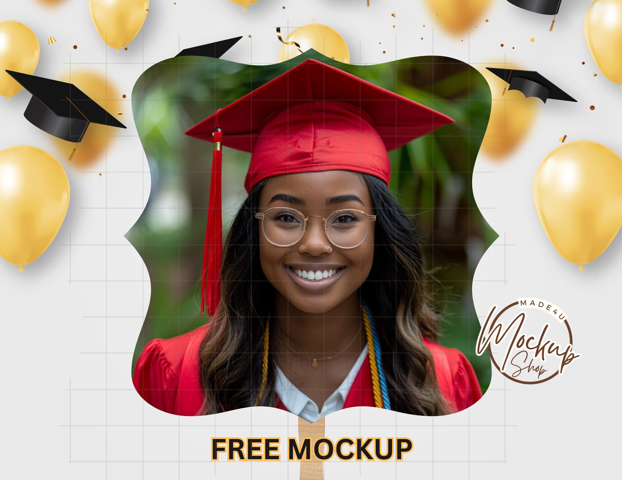 Senior Mockup Female Grad Model Mockup African American Model PNG File ...