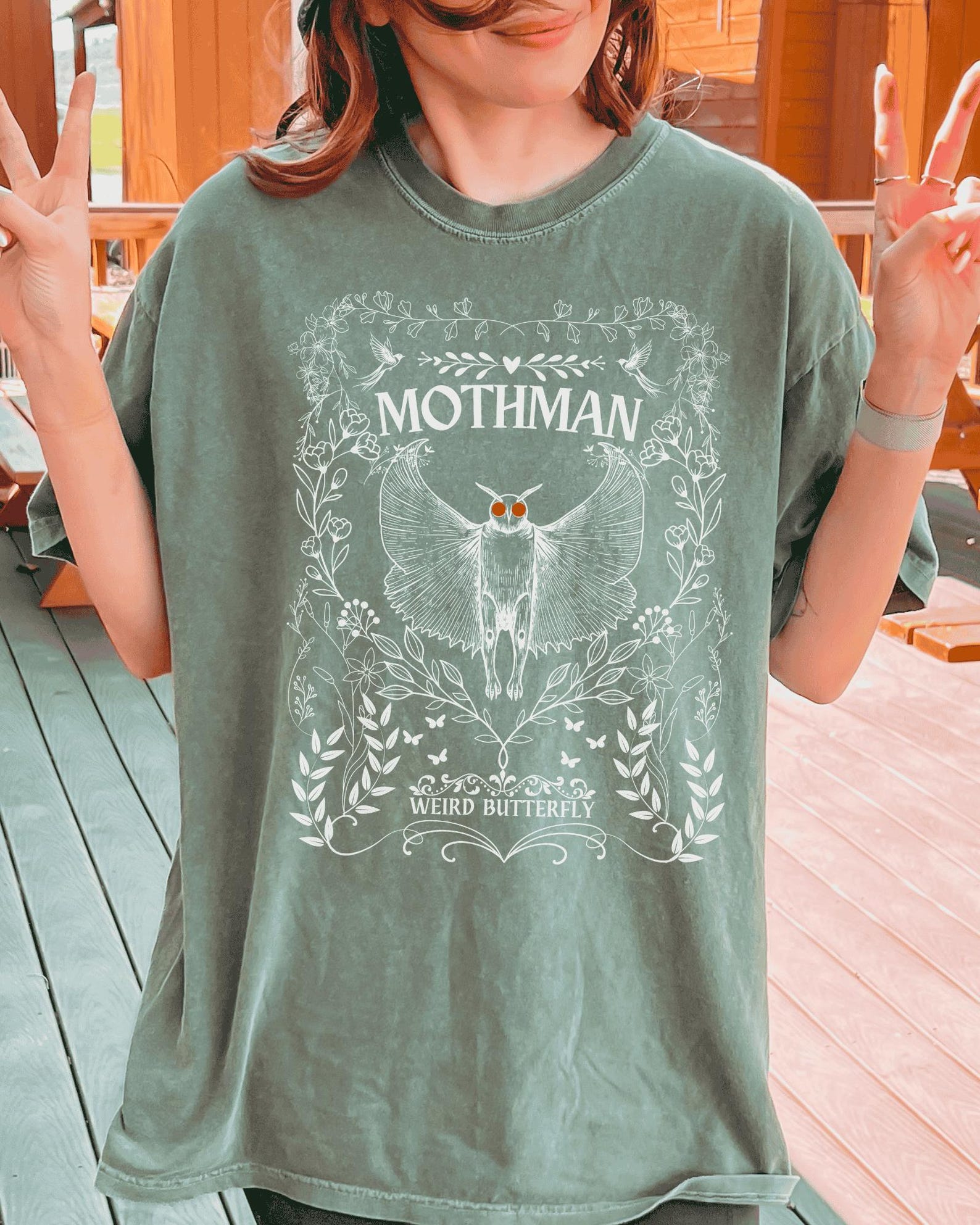 Comfort Colors Mothman Cryptid Cryptozoologist Red Eyed Thing Sweater ...