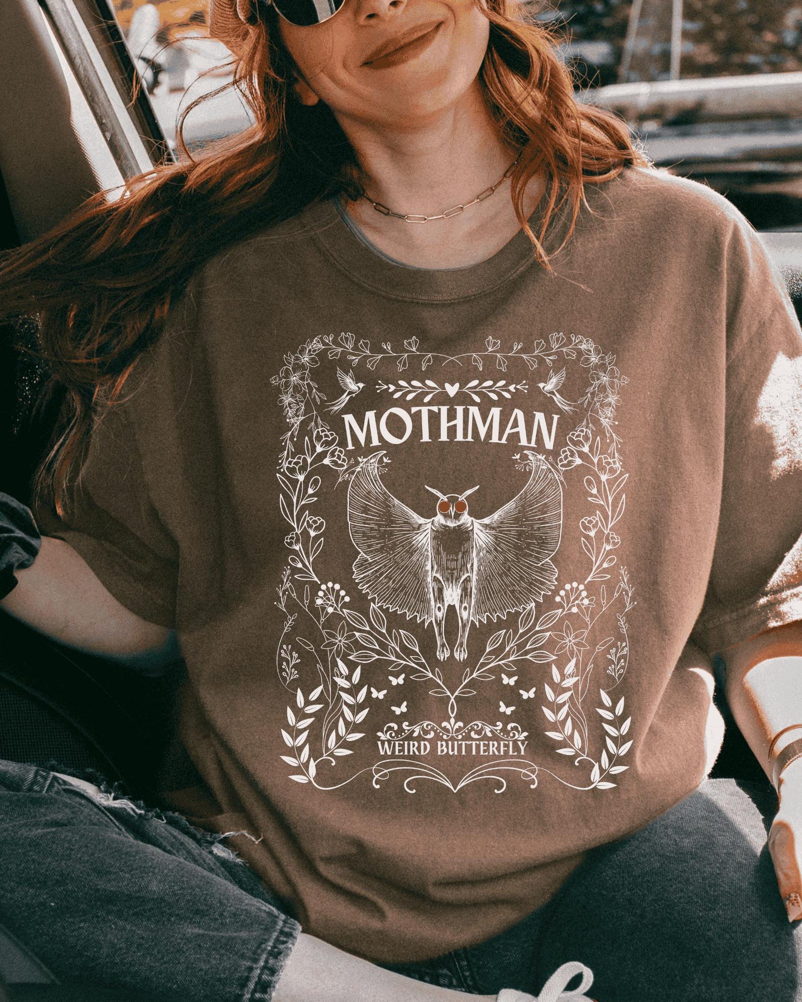 Comfort Colors Mothman Cryptid Cryptozoologist Red Eyed Thing Sweater ...