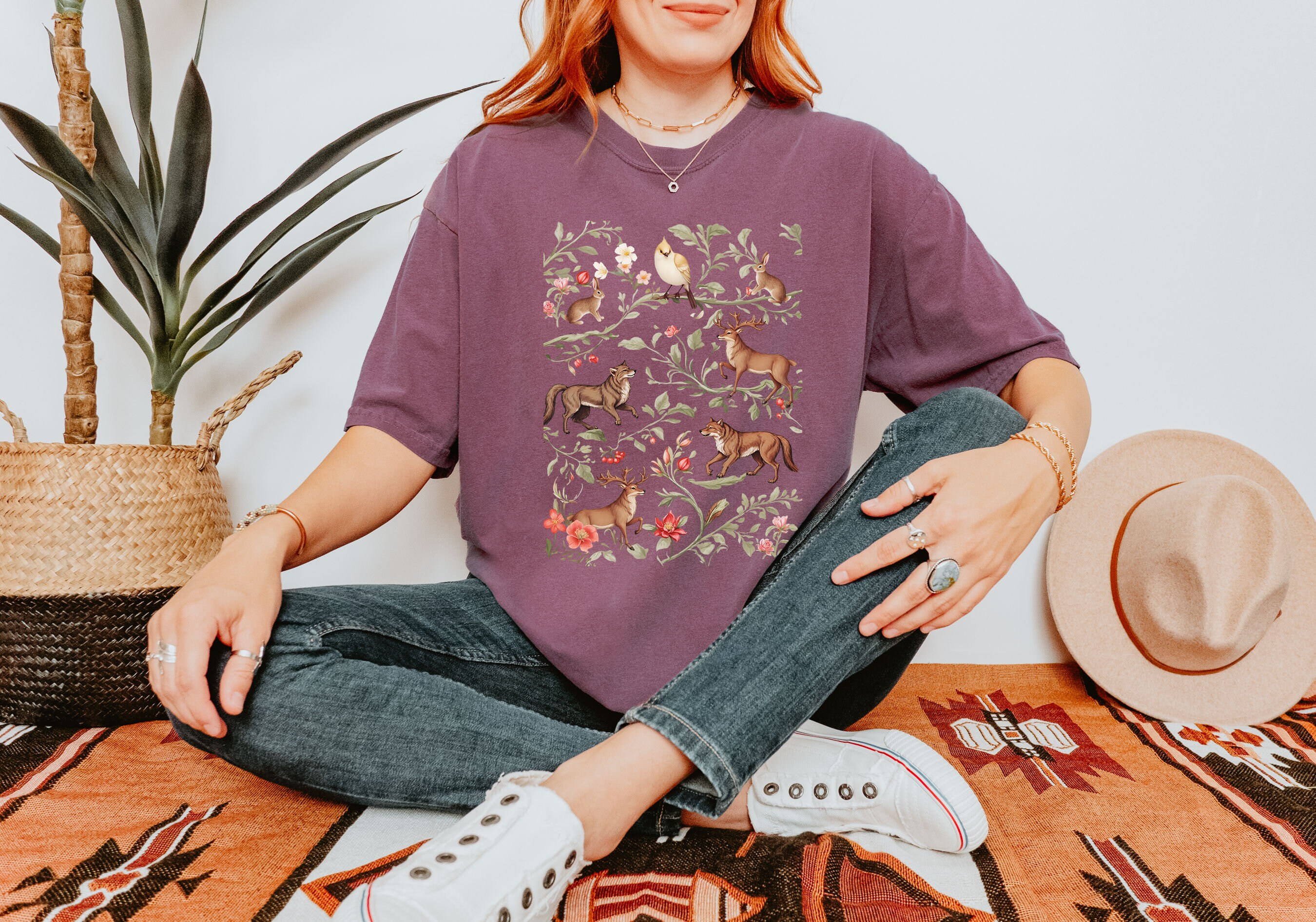 Woodland Friends Tshirt Cottagecore Shirt Plus Sizes and Oversized ...