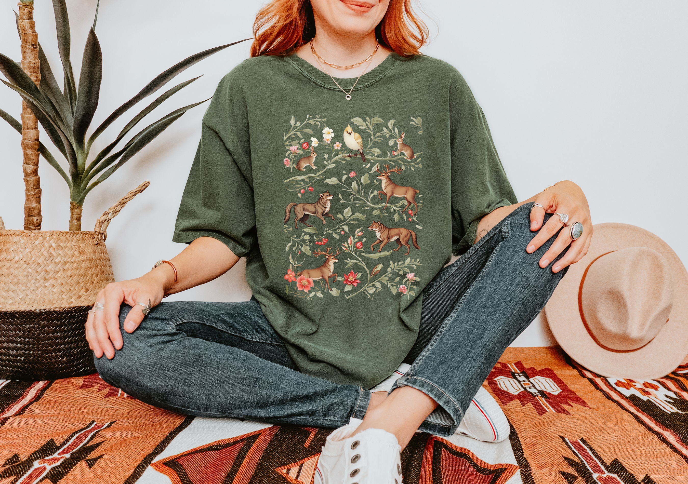 Woodland Friends Tshirt Cottagecore Shirt Plus Sizes and Oversized ...