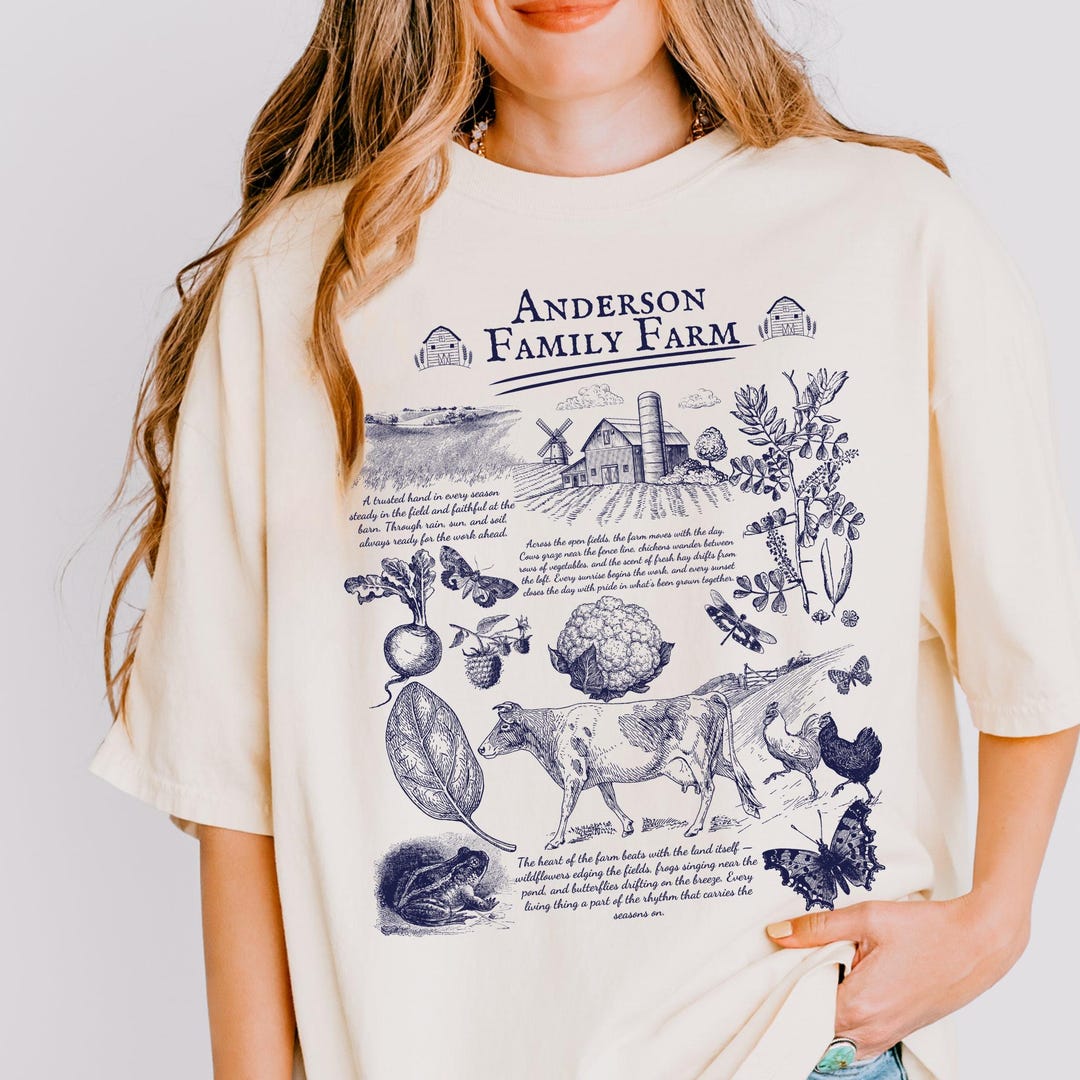 Custom Family Name Farm Comfort Colors Shirt, Gift for Farmers, Cute ...