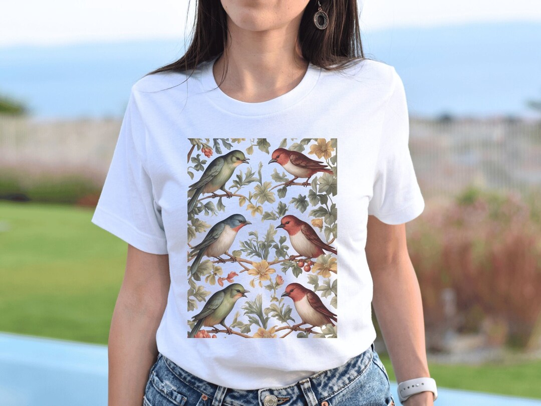 Retro Birds Shirt Birding Cottagecore Aesthetics Pattern Best Friend ...