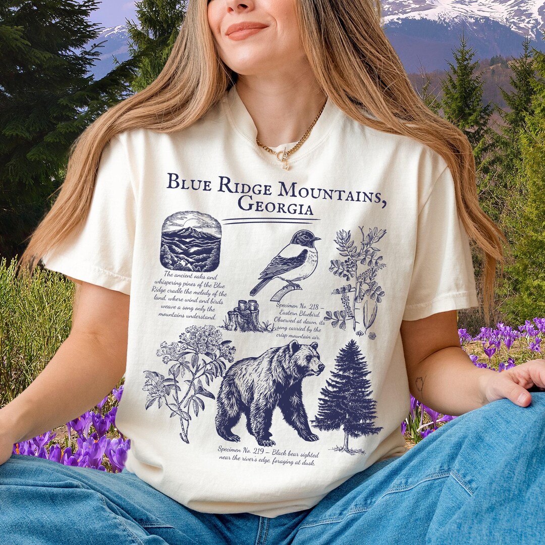 Blue Ridge Mountains Comfort Colors Shirt, 90s Tattoo Georgia Crewneck ...
