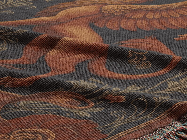 Medieval Knightcore Gryphon Woven Blanket, Folklore Fantasy Lover Gift ...
