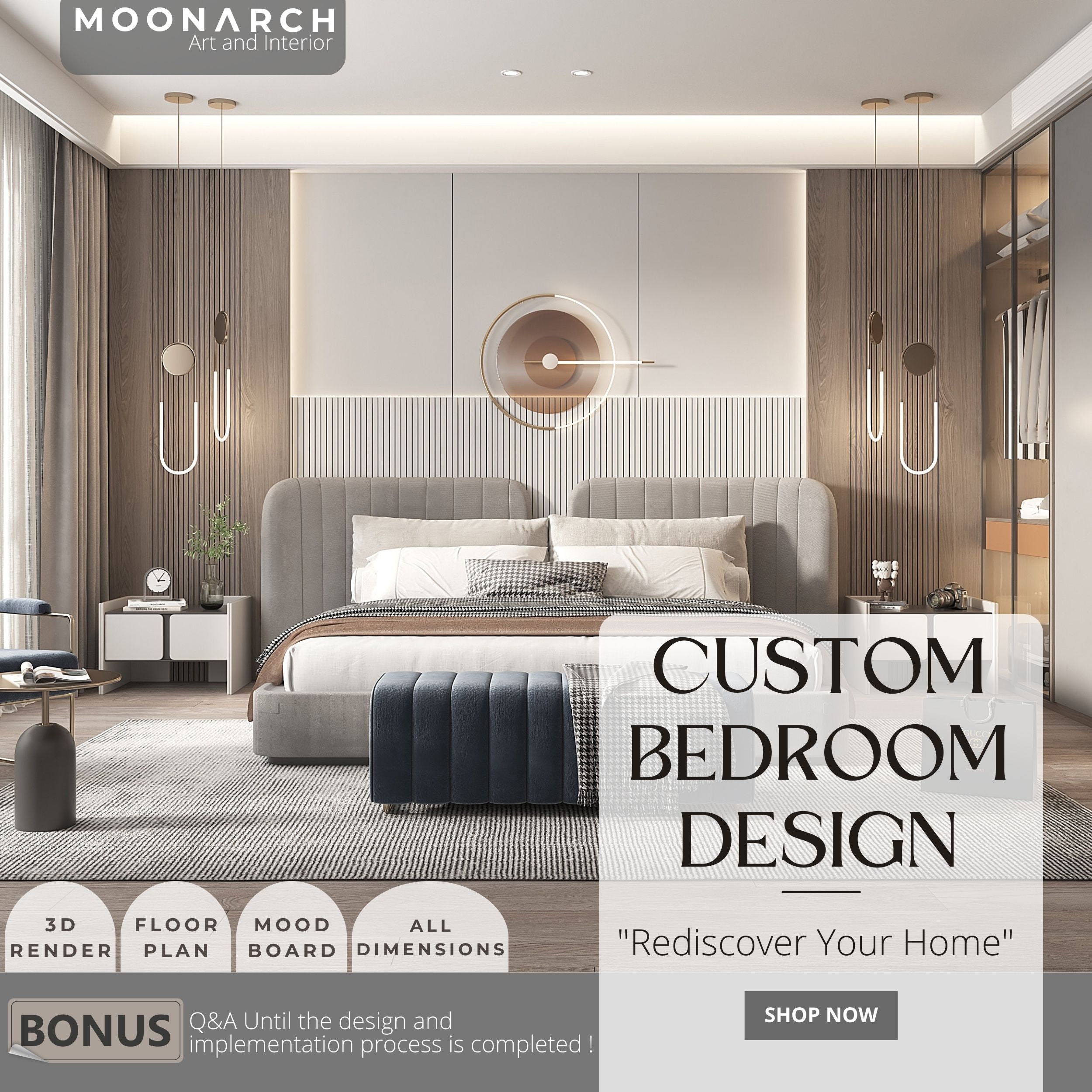 Custom Bedroom Design, Interior Design, Interior Design Service, Custom ...