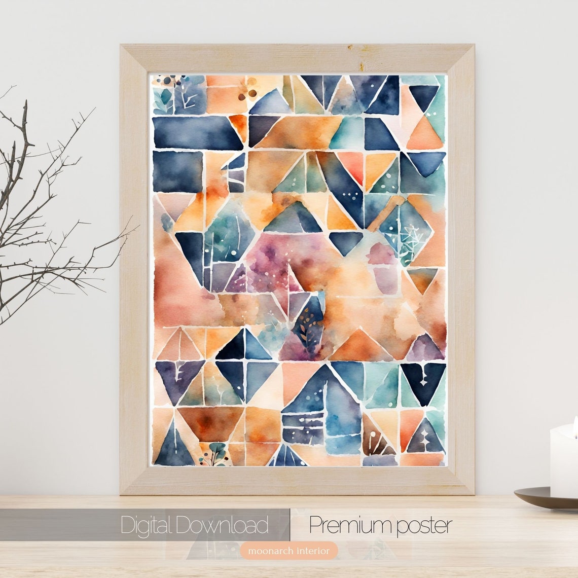 Colorful Wall Art, Watercolor Wall Art, Neutral Boho Printable Wall Art ...