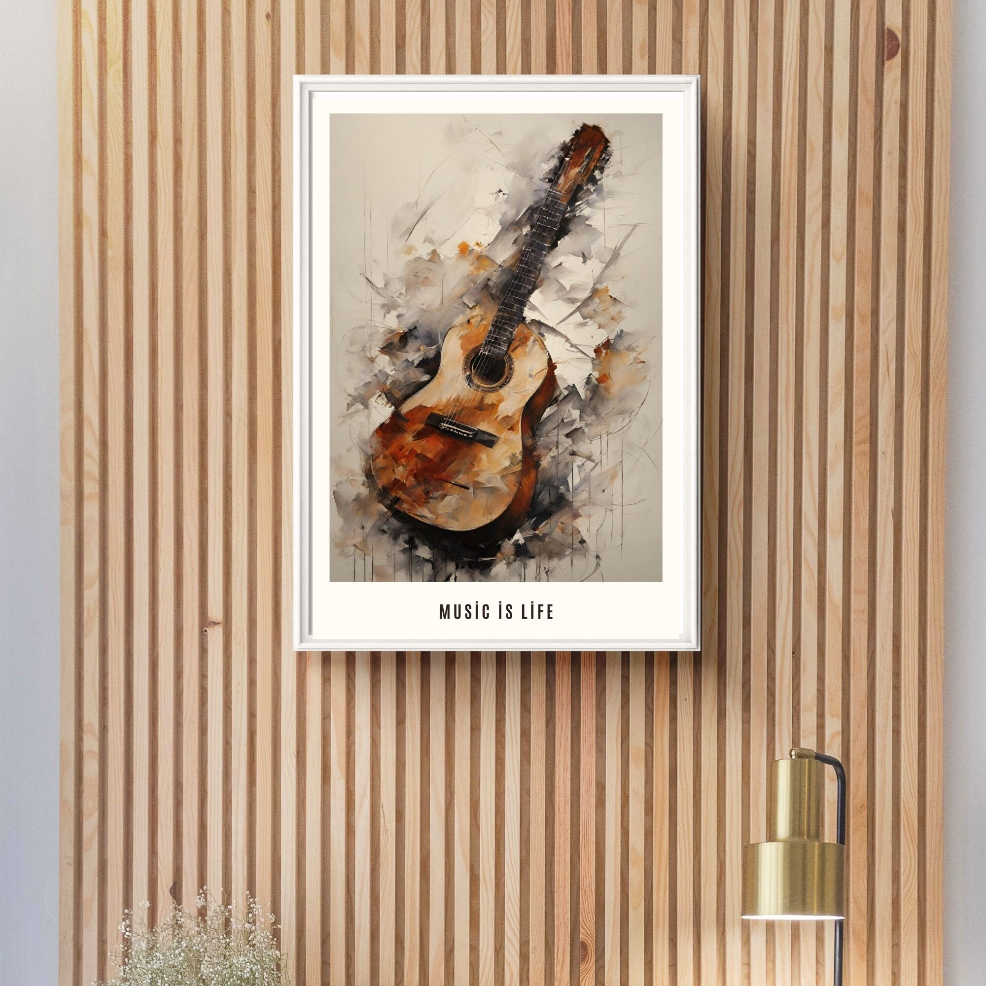 Guitar Wall Art, Classical Guitar, Guitar Print, Abstract Wall Art ...