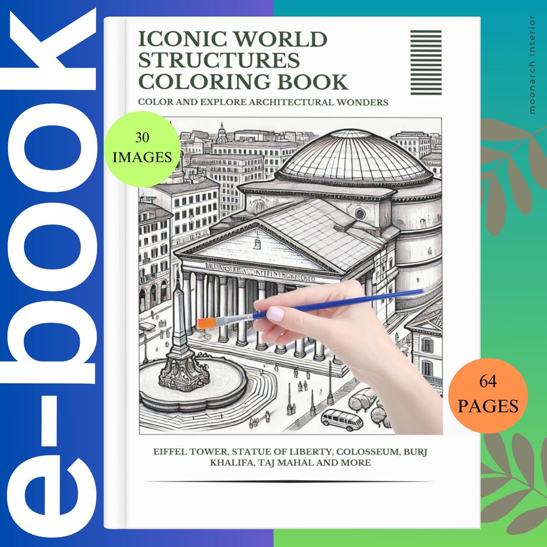 Architecture Coloring Pages, Exterior Coloring Book, Adult Colouring ...