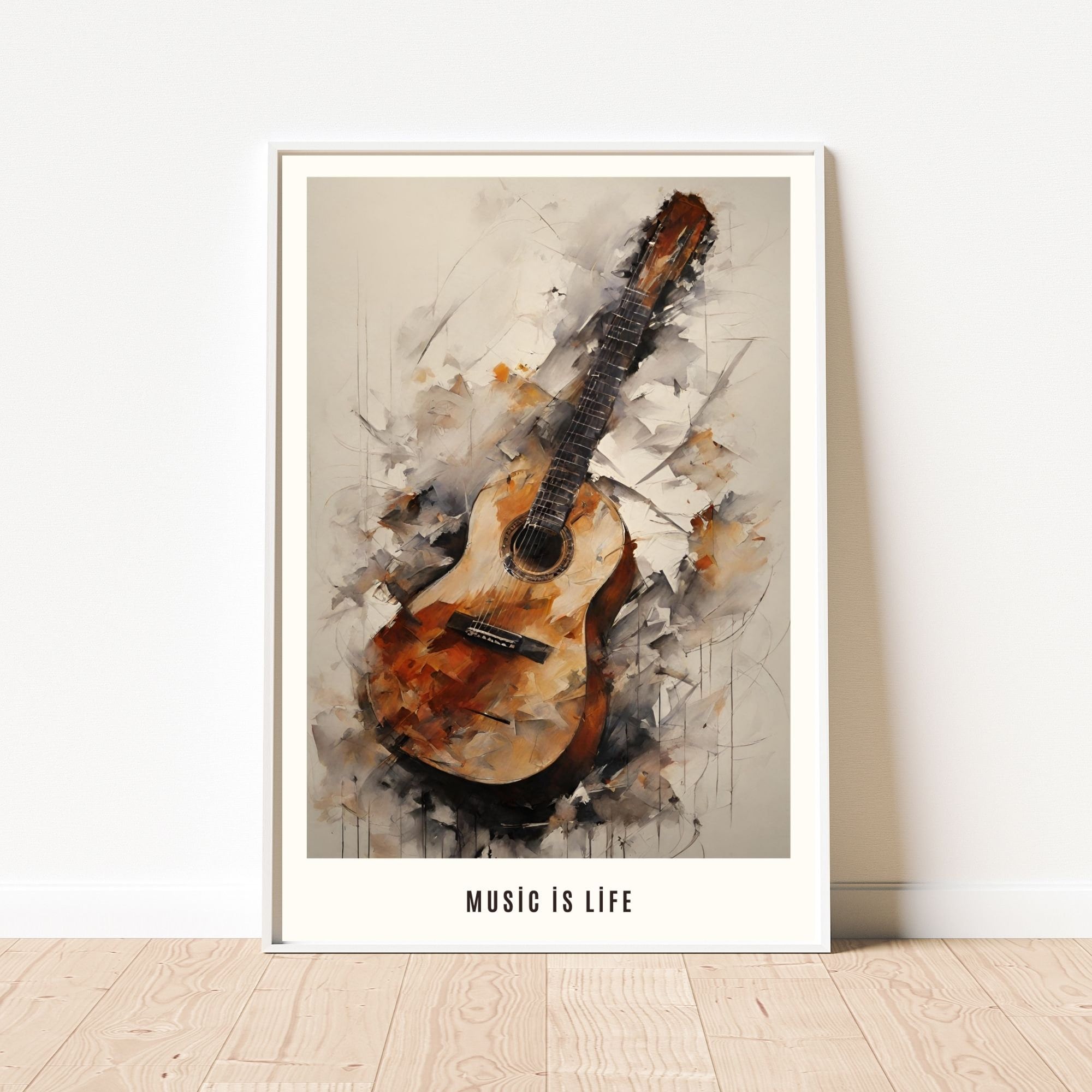 Guitar Wall Art, Classical Guitar, Guitar Print, Abstract Wall Art ...
