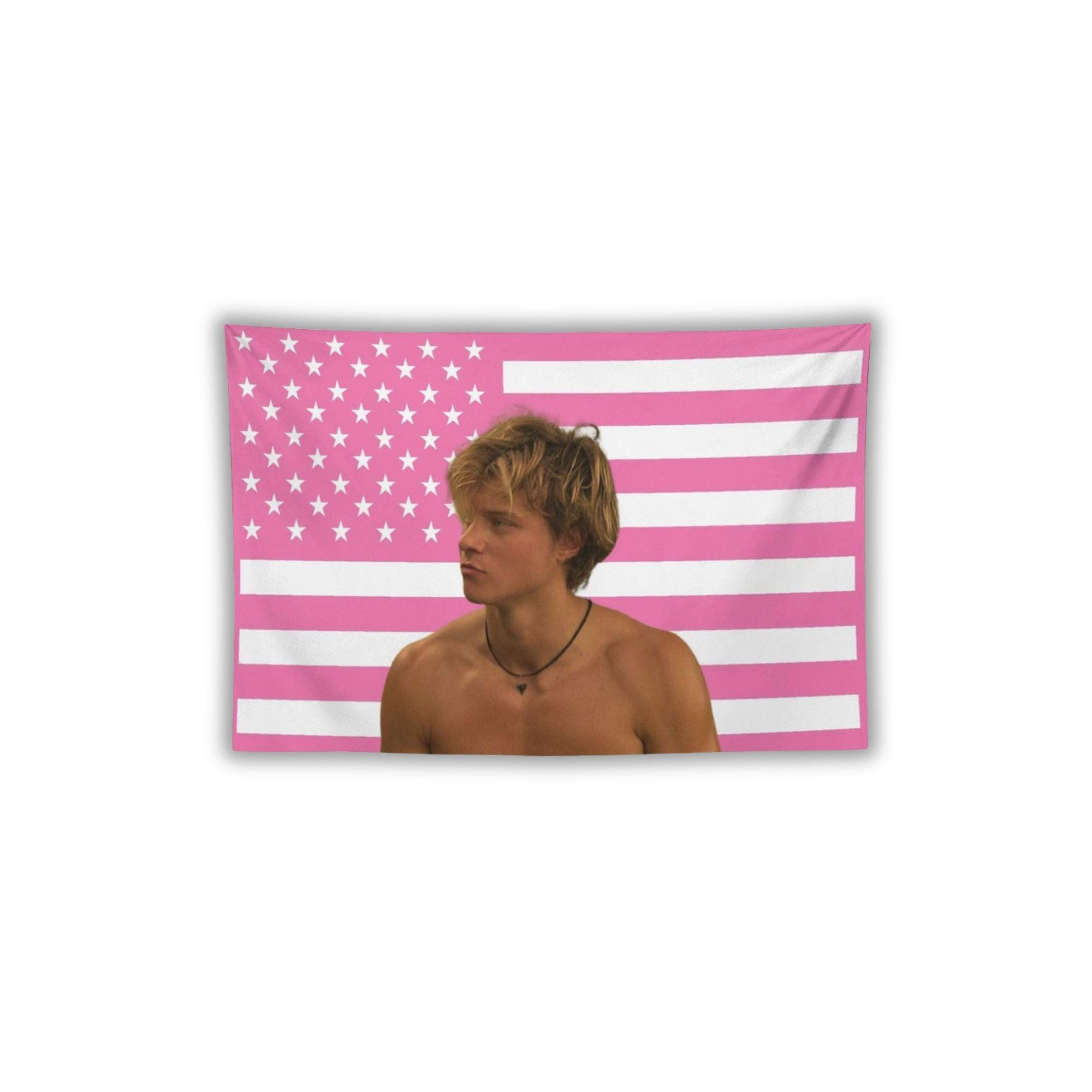 JJ Maybank Pink American Flag Tapestry, Funny American Flag, Custom ...