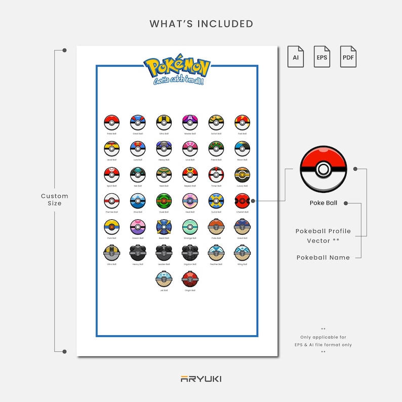 Pokemon All Pokeball Vector Art Collection in AI, EPS & PDF Format - Etsy