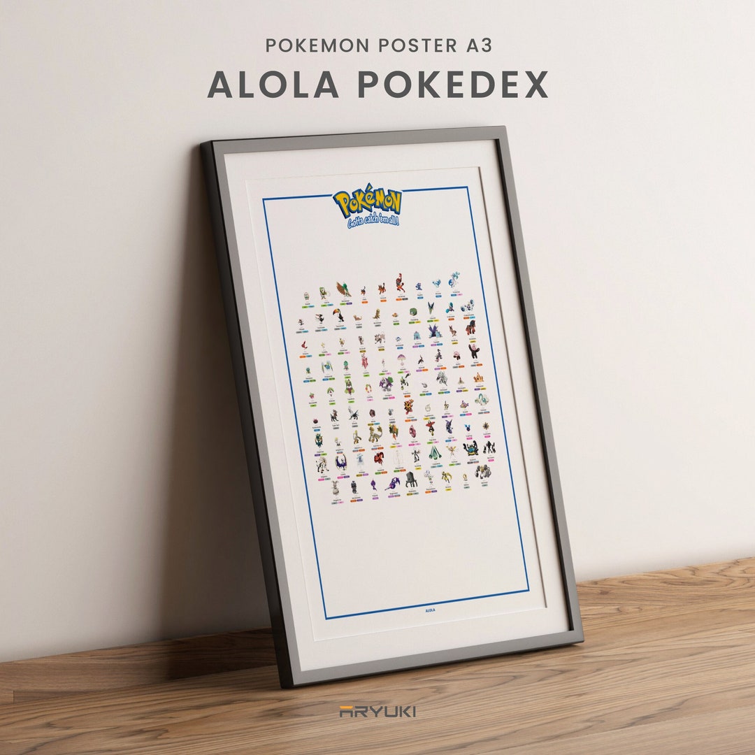Pokémon Pokédex Alola Region PDF Poster A3 - Etsy