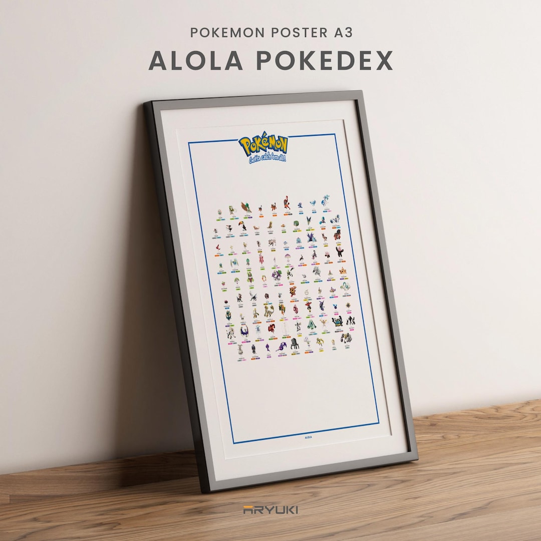 Pokémon Pokédex Alola Region PDF Poster A3 - Etsy