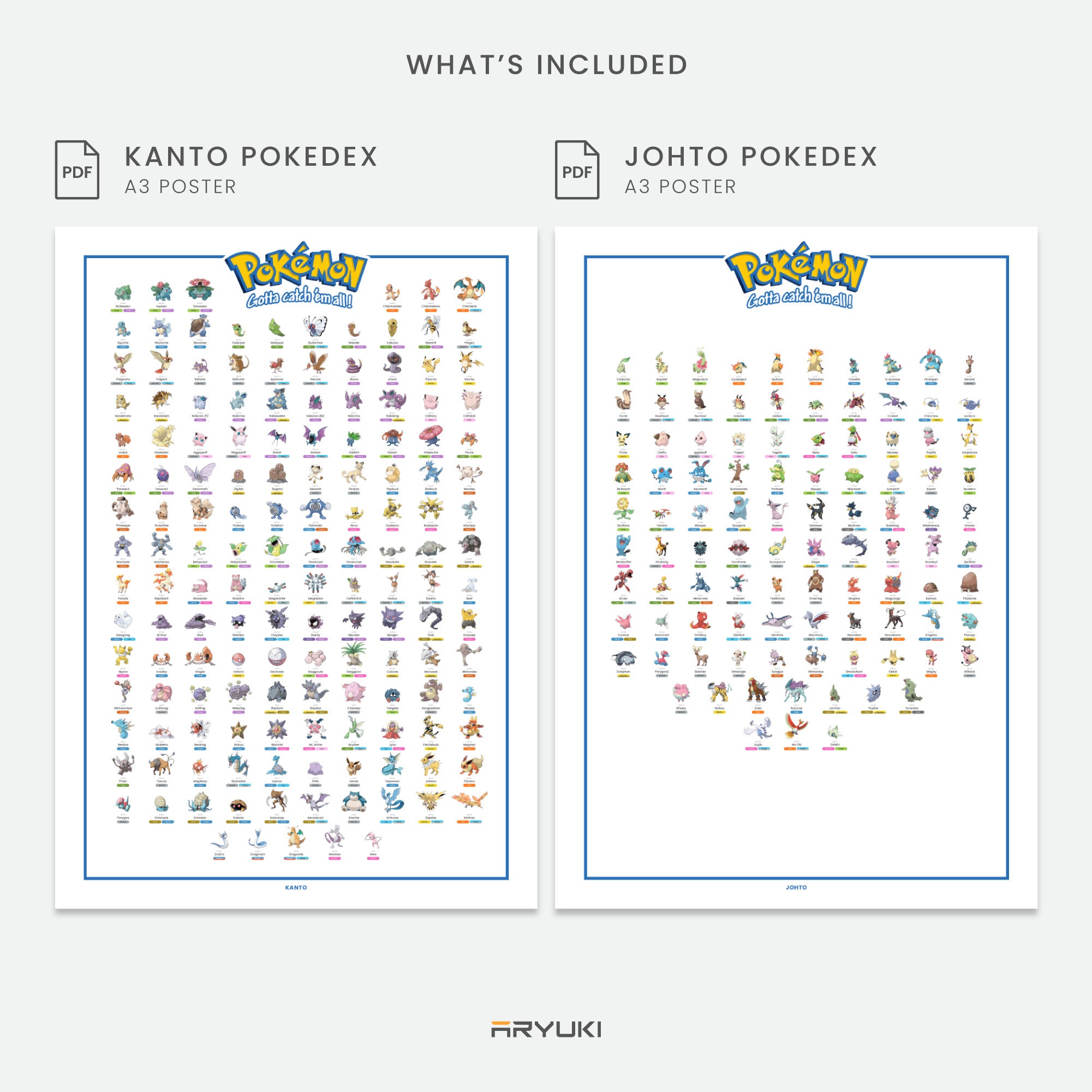 Pokemon Complete Pokedex All 9 Regions A3 PDF Poster - Etsy