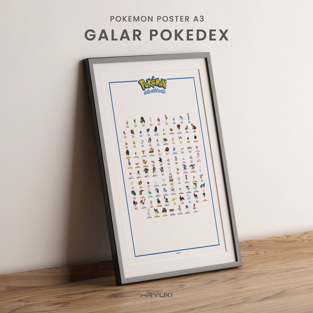 Pokémon Pokédex Galar Region PDF Poster A3 - Etsy