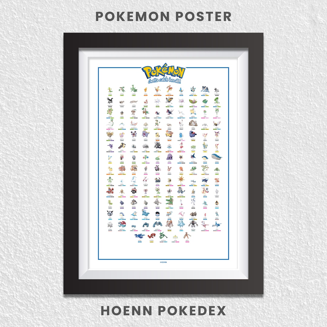 Pokémon Pokédex Hoenn Region PDF Poster A1,A2,A3,A4 & A5 - Etsy