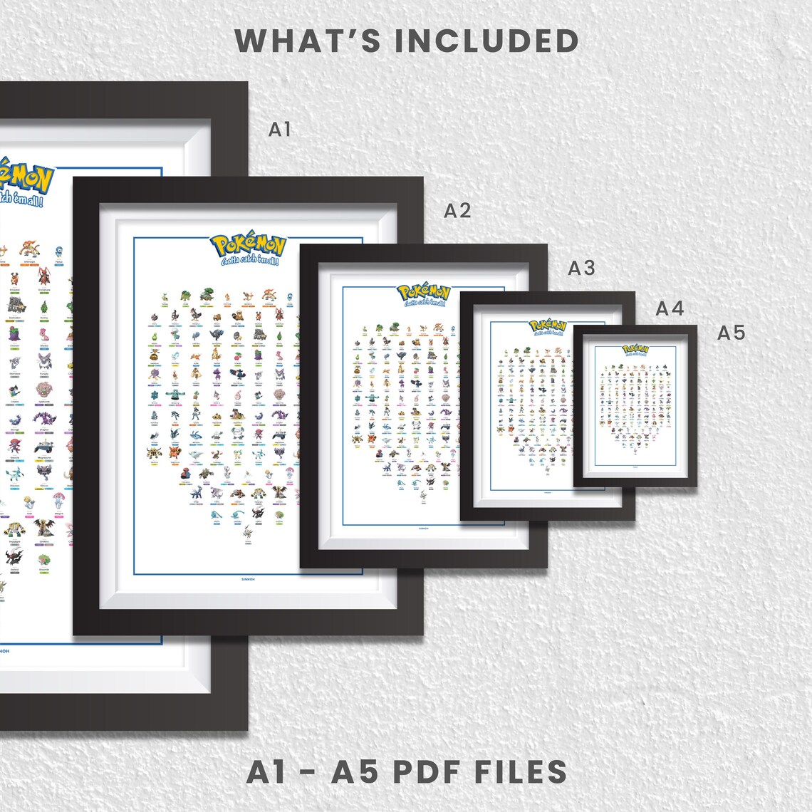 Pokémon Pokédex Sinnoh Region PDF Poster A1,A2,A3,A4 & A5 - Etsy