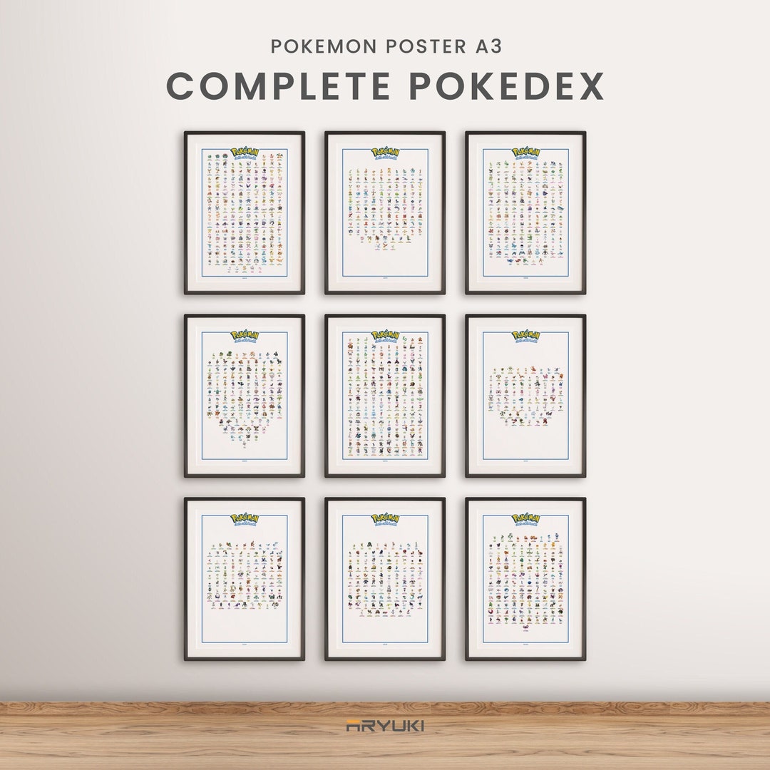 Pokemon Complete Pokedex All 9 Regions A3 PDF Poster - Etsy Australia