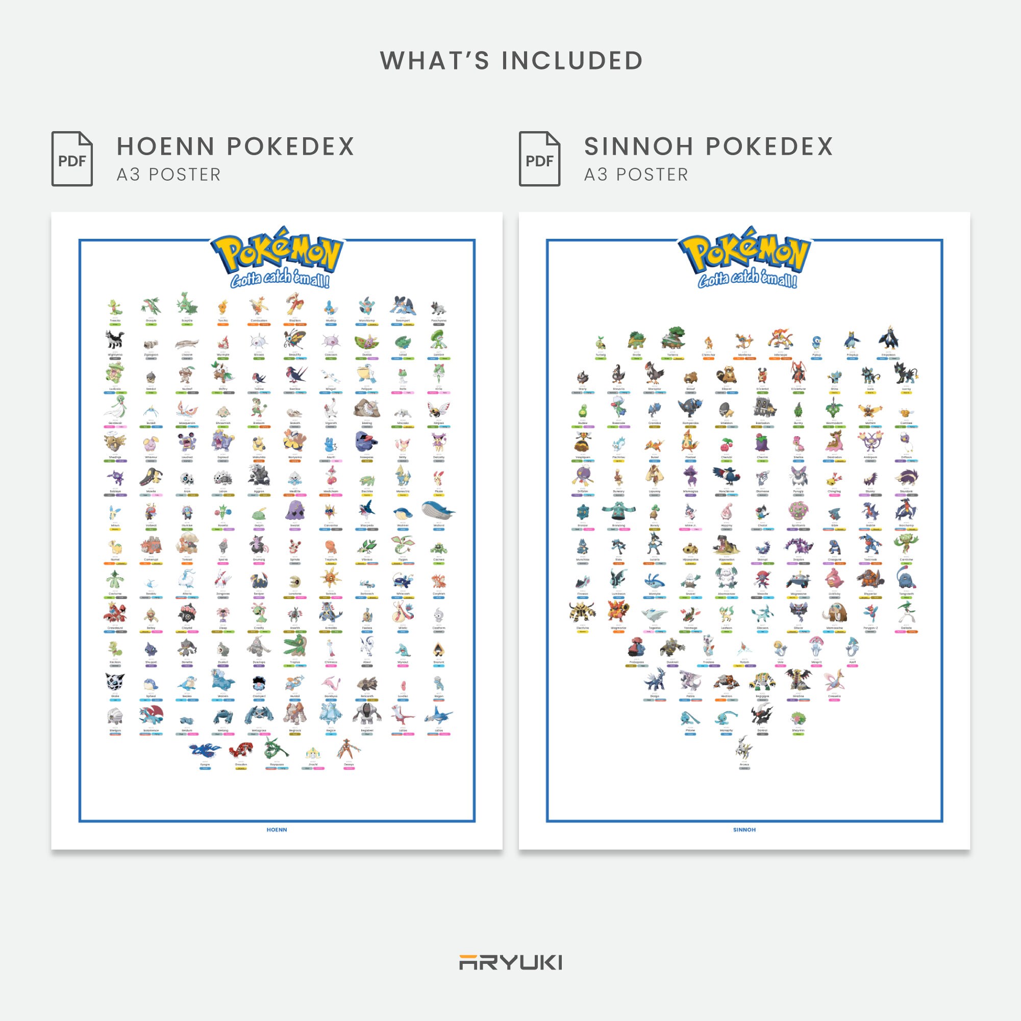 Pokemon Complete Pokedex All 9 Regions A3 PDF Poster - Etsy