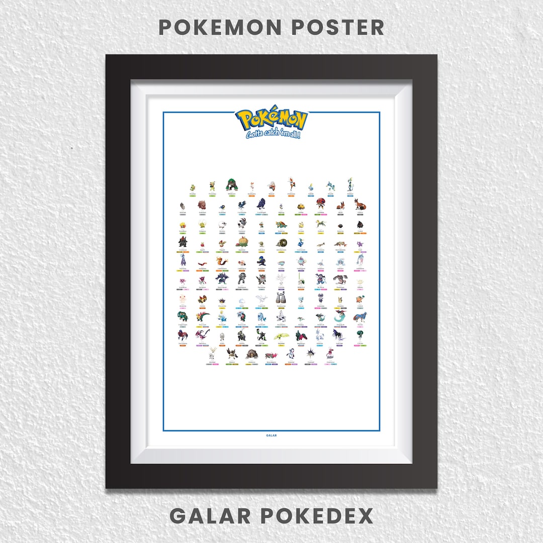 Pokémon Pokédex Galar Region PDF Poster A1,A2,A3,A4 & A5 - Etsy