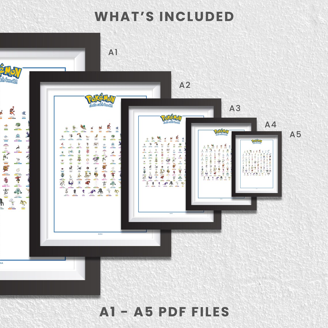 Pokémon Pokédex Alola Region PDF Poster A1,A2,A3,A4 & A5 - Etsy
