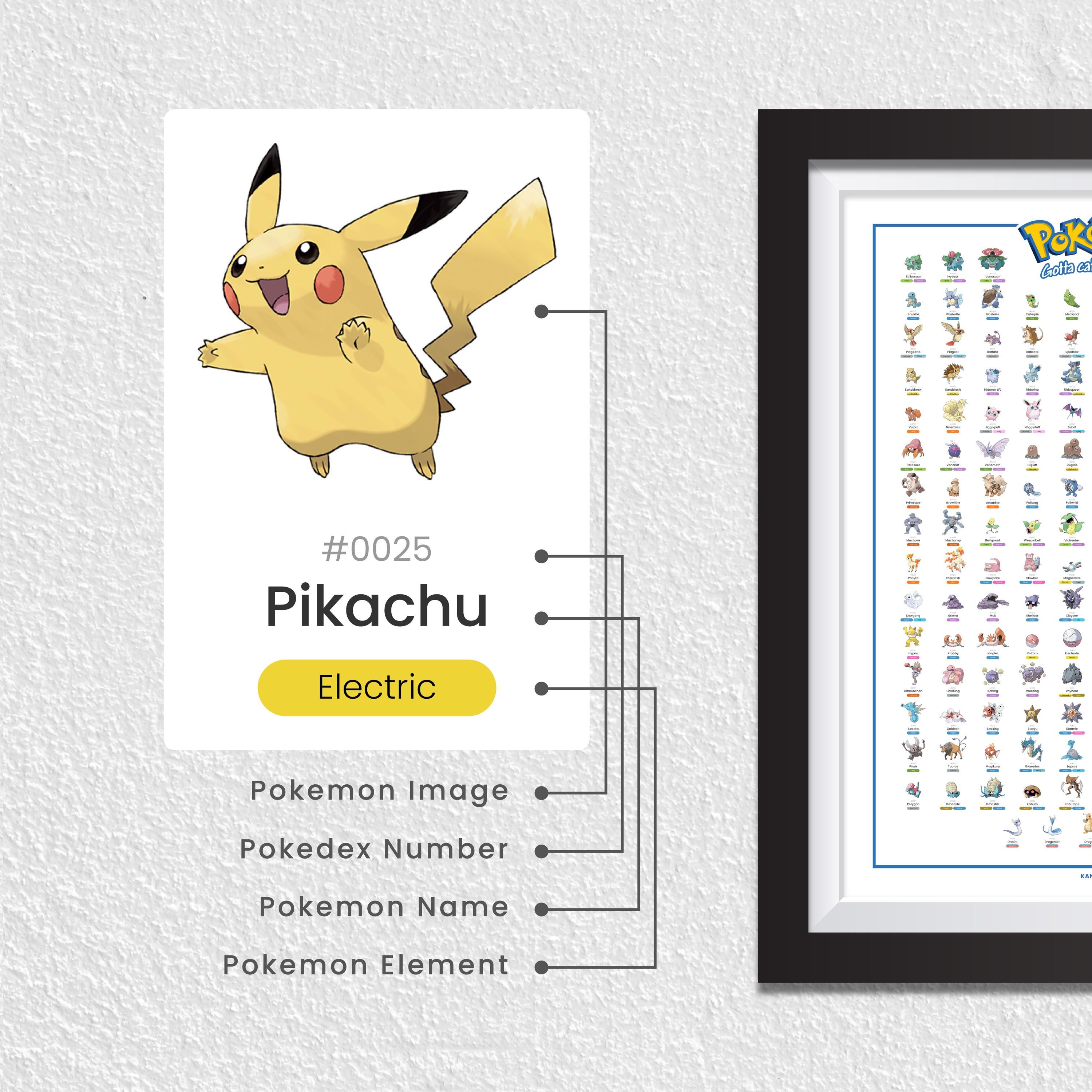 Pokémon Pokédex Kanto Region PDF Poster A1,A2,A3,A4 & A5 - Etsy