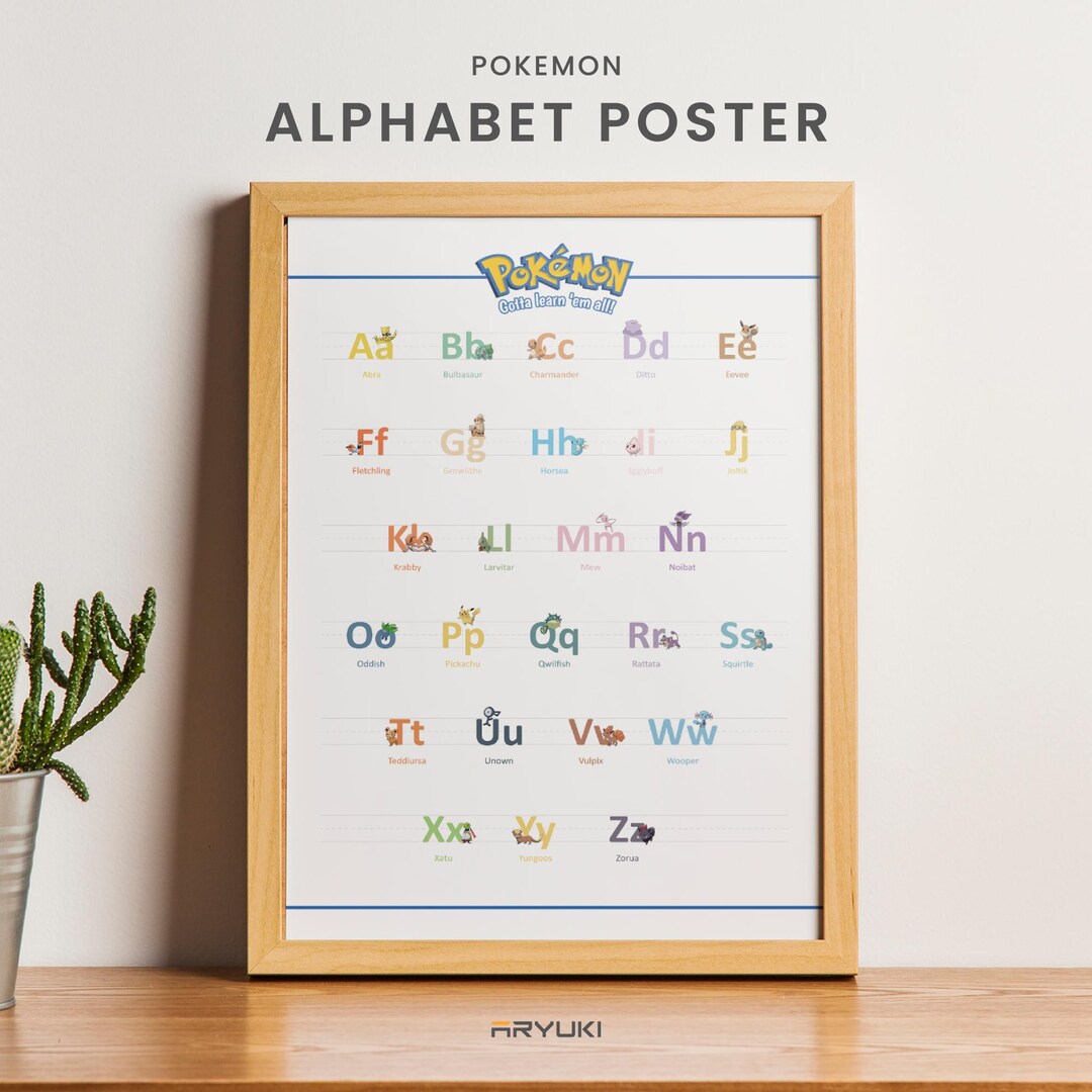 Pokemon Alphabets A1,A2,A3,A4 & A5 PDF Poster - Etsy