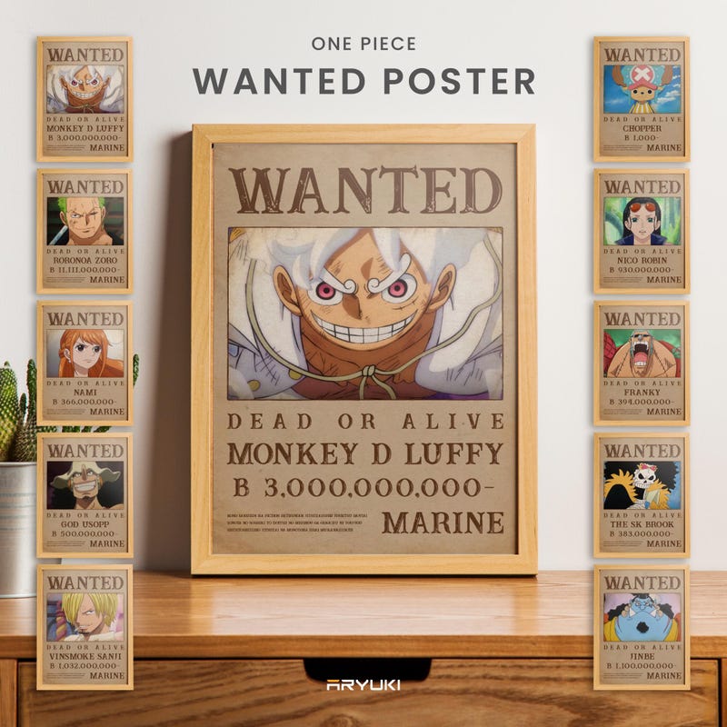 Luffys Wanted Poster - Etsy