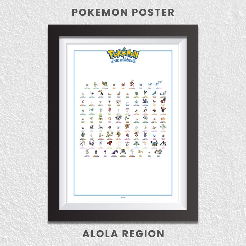 Pokémon Pokédex Alola Region PDF Poster A1,A2,A3,A4 & A5 - Etsy
