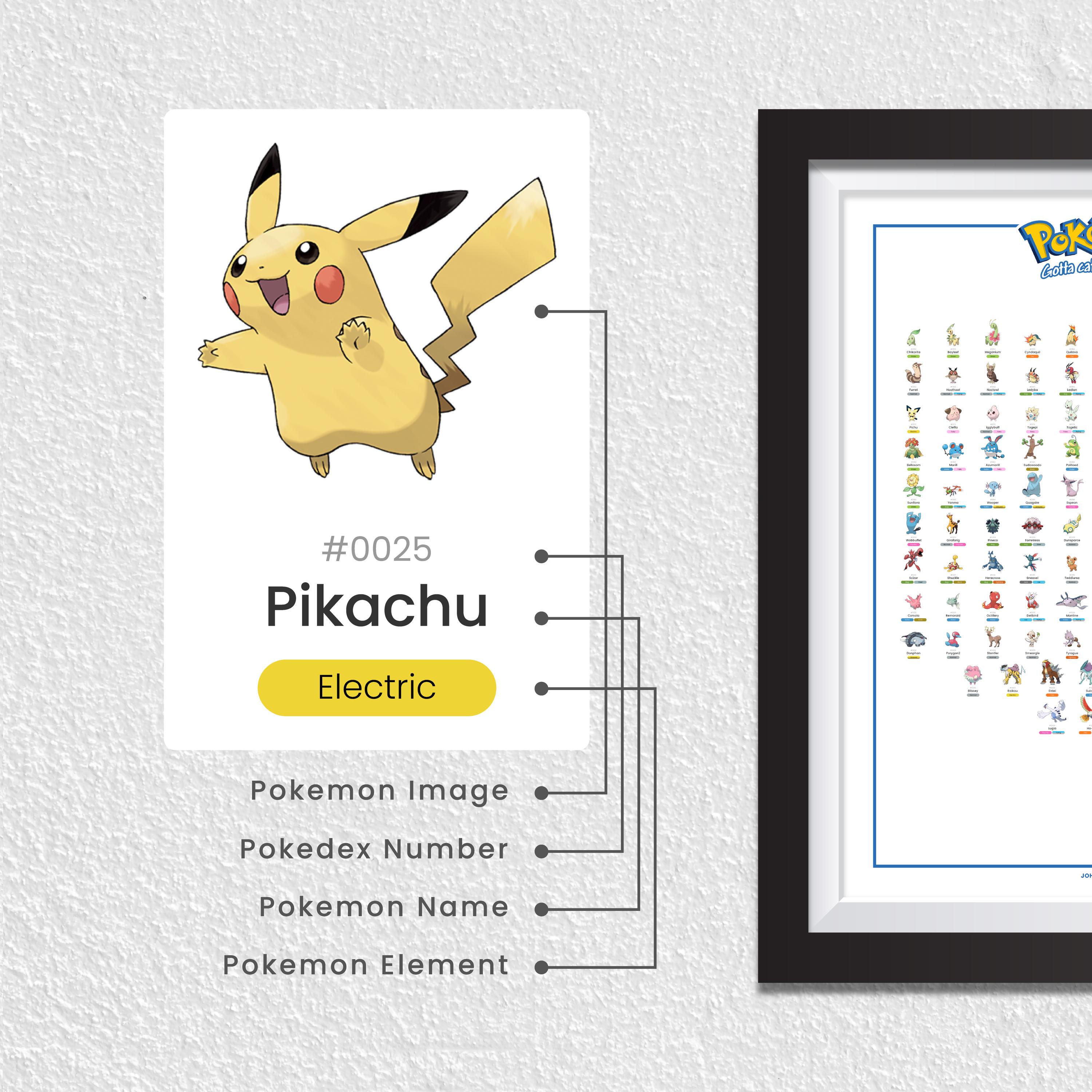 Pokémon Pokédex Johto Region PDF Poster A1,A2,A3,A4 & A5 - Etsy