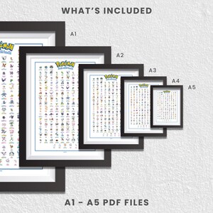 Pokémon Pokédex Kanto Region PDF Poster A1,A2,A3,A4 & A5 - Etsy