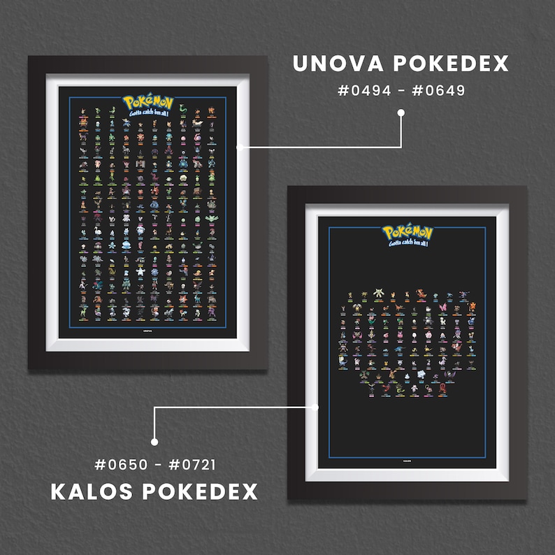 Pokémon Pokédex All 9 Regions Dark Background PDF Poster - Etsy