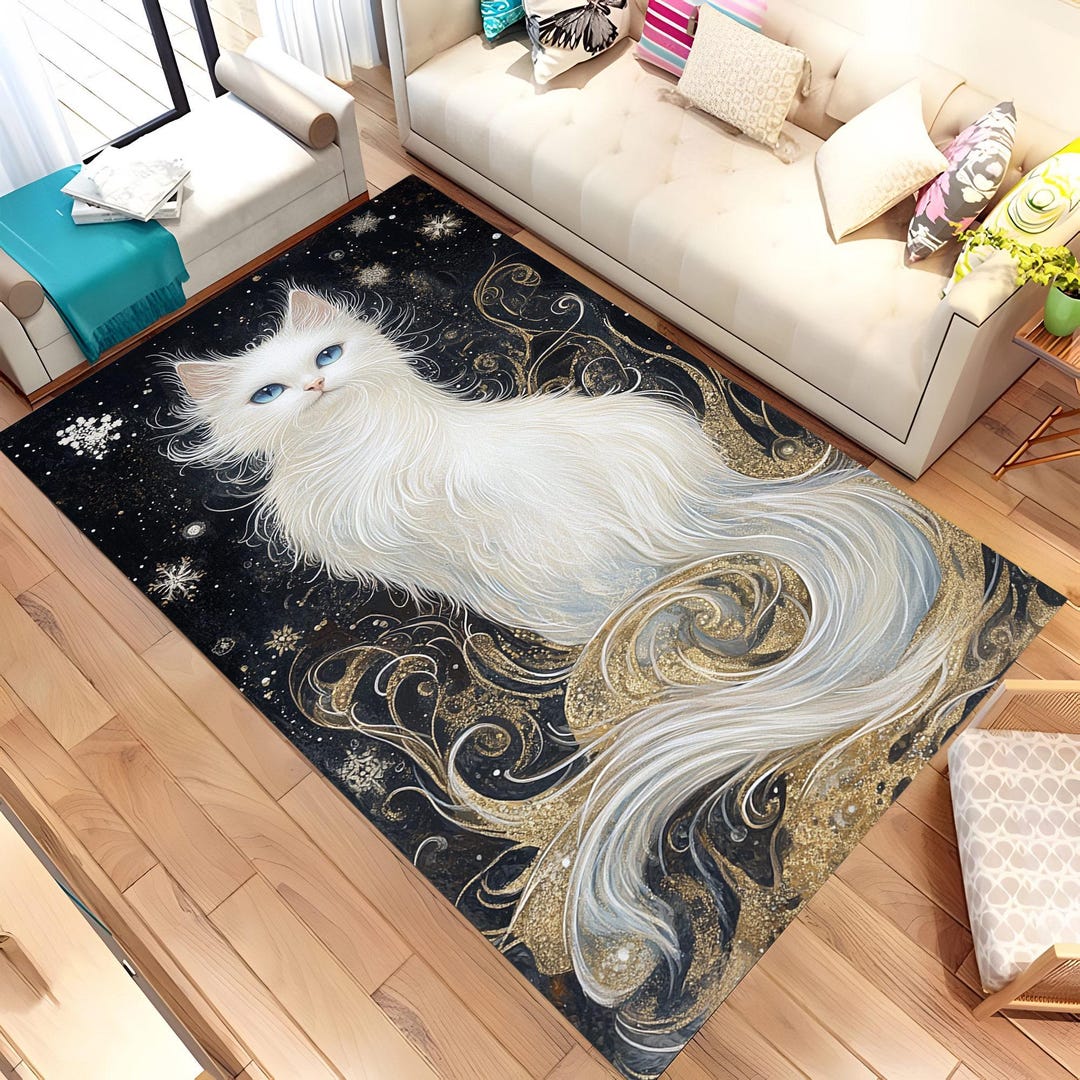 Cat Rug, Cat Design Gift, Pet Rug, Cat Lovers Rug, Pet Paw Rug, Living ...