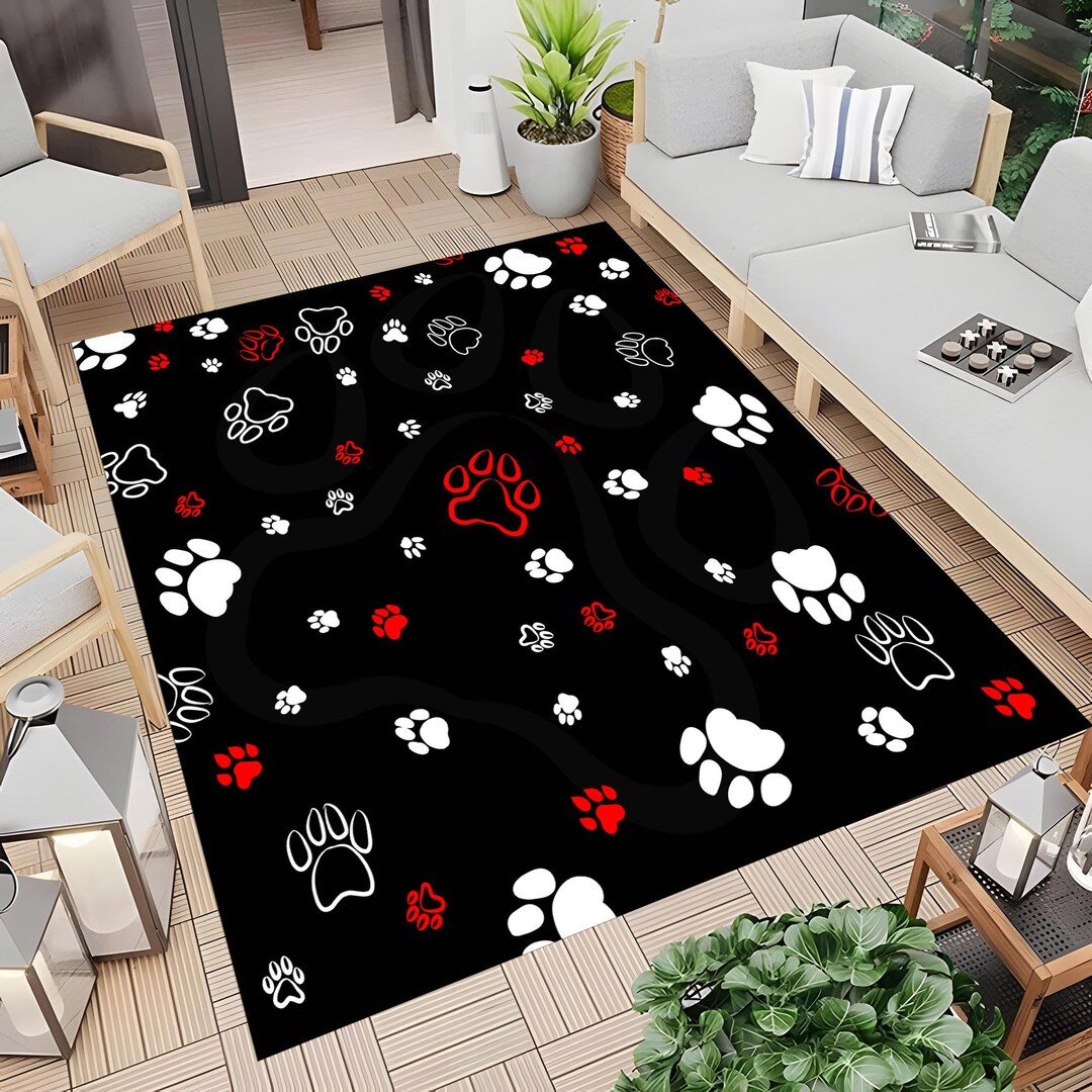 Paw Rug, Pet Foot Rug, Pet Paw Pattern, Animal Rug, Animal Decor, Home ...