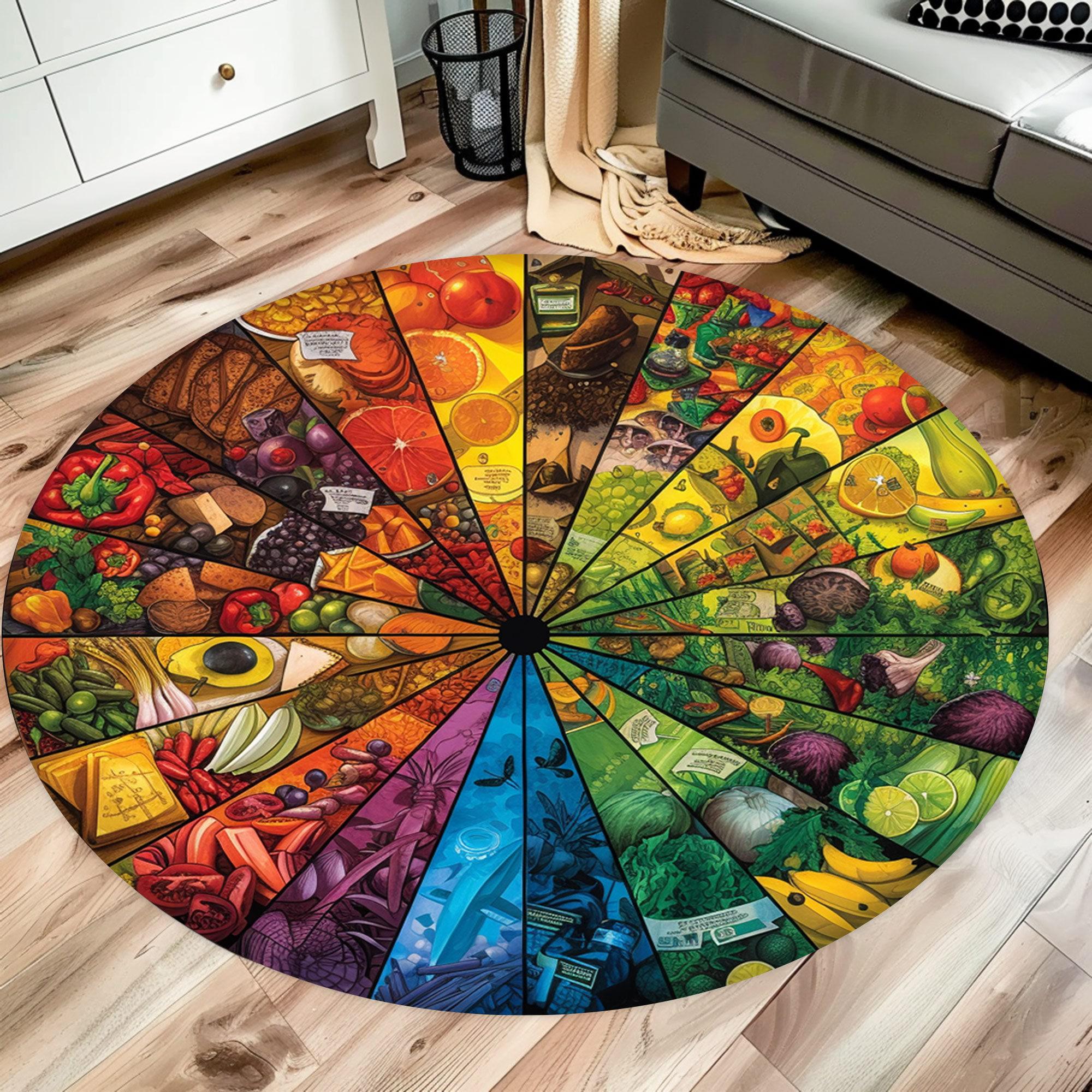 Mixed Fruit Design Rug, Fruit Rug, Colorful Rug, Kitchen Rug, Mom Gift ...